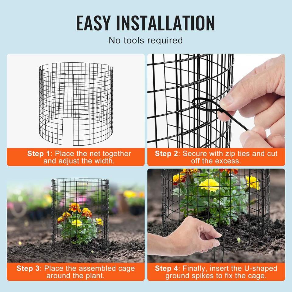 Durable Round Metal Outdoor Plant Protector Easy Installation Garden ...