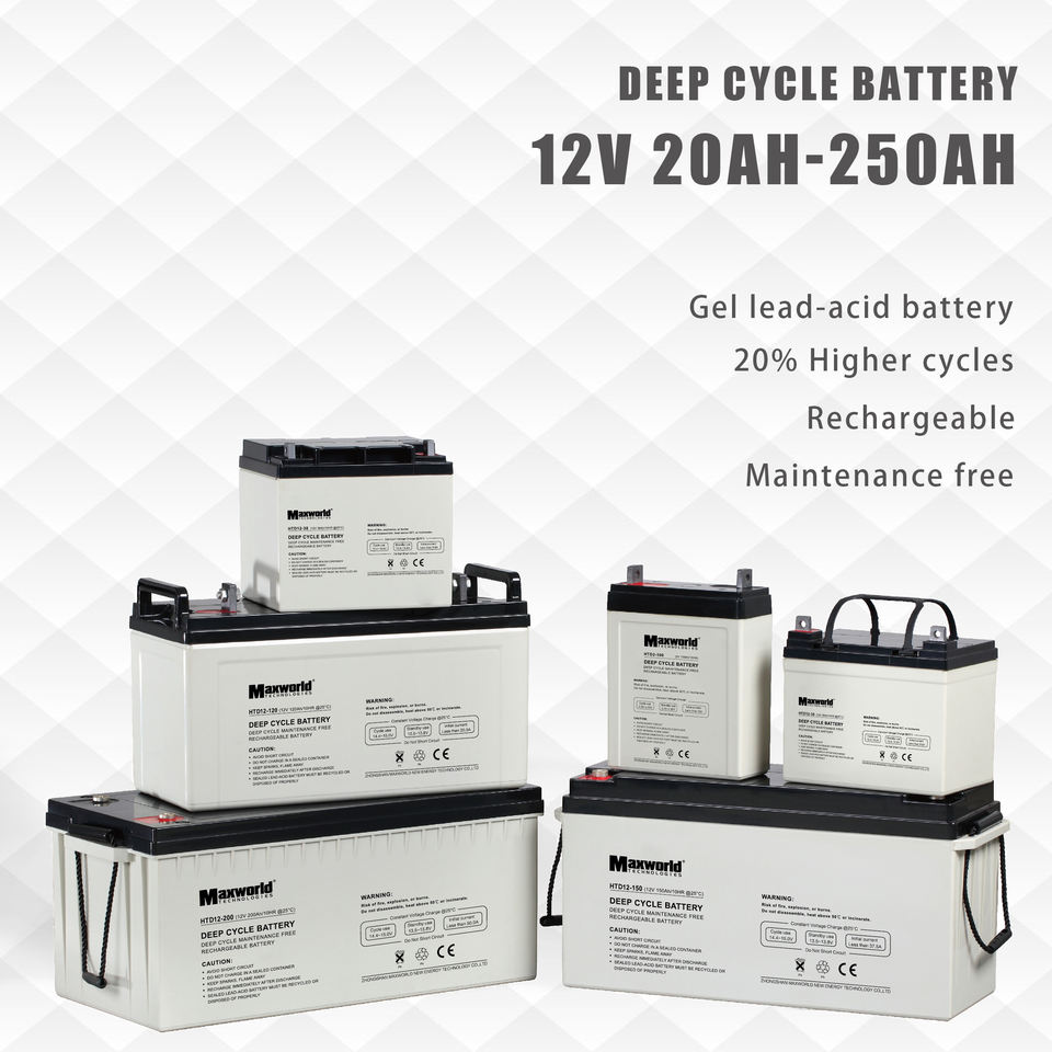 Rechargeable Solaire Deep Cycle Gel Battery 12v 250ah Energy Storage Solar Lead Acid Battery ...