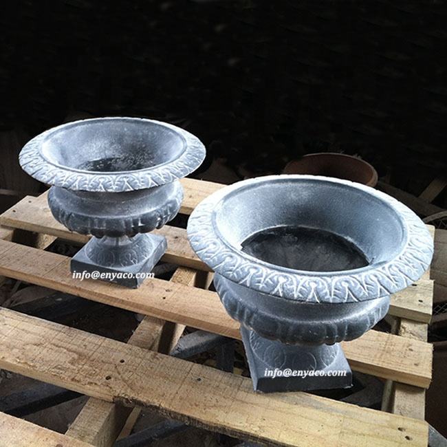 Vintage Home Garden Decorative Antique Grey Classic Metal Flower Pot ...
