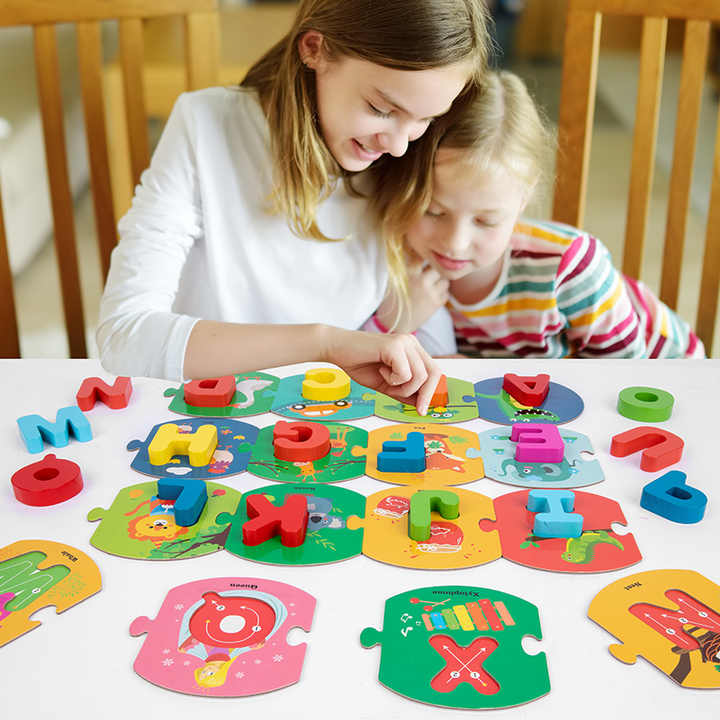 Wooden Alphabet Matching Puzzle - Montessori Educational Toy