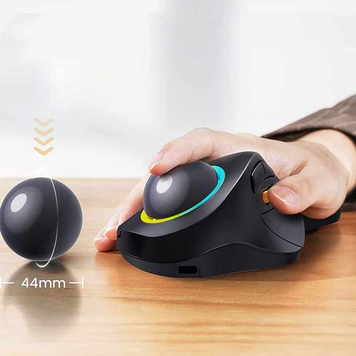 EM03 BT Wireless Trackball Mouse - Ergonomic & Rechargeable