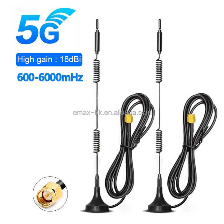 5G Antenna with RG174 3M Cable Magnet 4G LTE GSM High Gain 600-6000Mhz ...