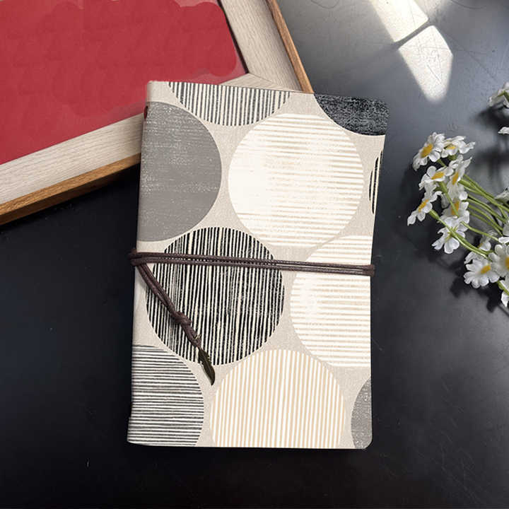 Custom Leather Bound A6 Planner Binder With Tether Closure & 80 Sheets