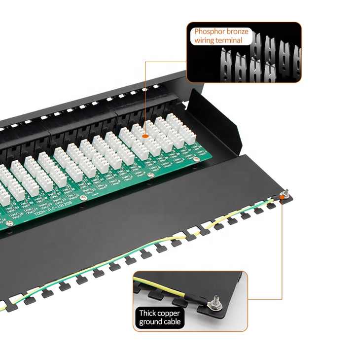 19" 1U 50 Port CAT3 UTP Patch Panel RJ11 Telephone Voice Patch Panel