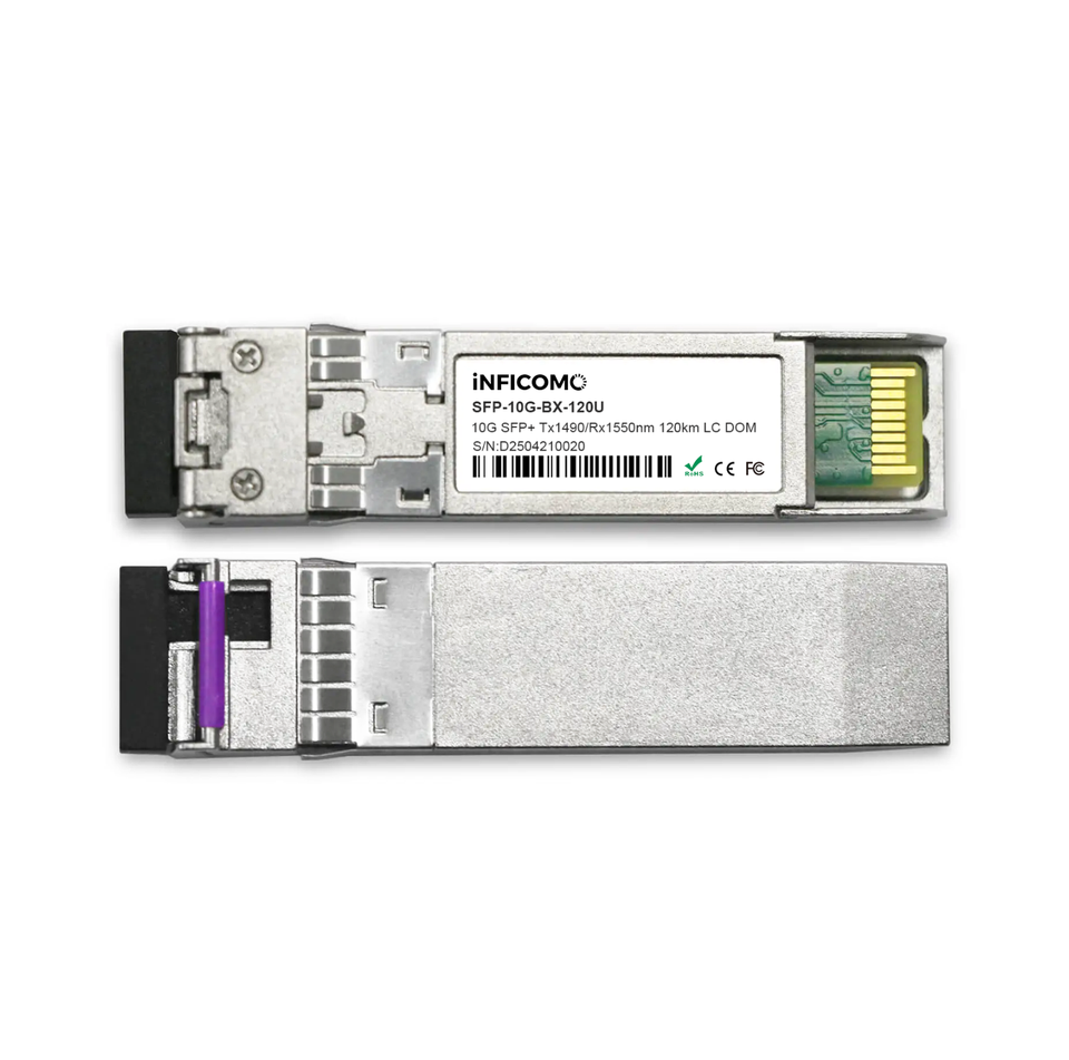 2-Year Warranty 10G SFP+ BIDI 120km 1490/1550nm LC Connector Fiber ...