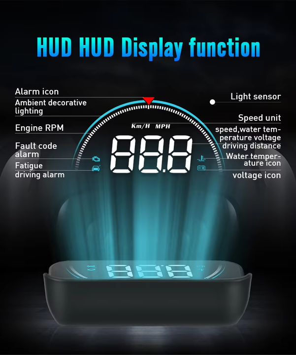 Car HUD Speedometer Odometer Universal HUD Digital Display Smart Gauge ...