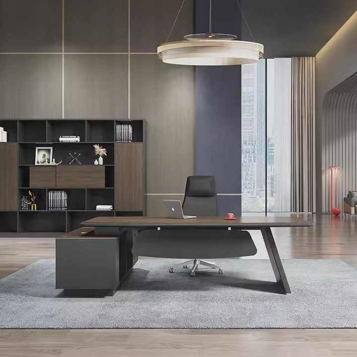 Modern Luxury Elegant Wooden Desk Workstation Table Office Furniture ...