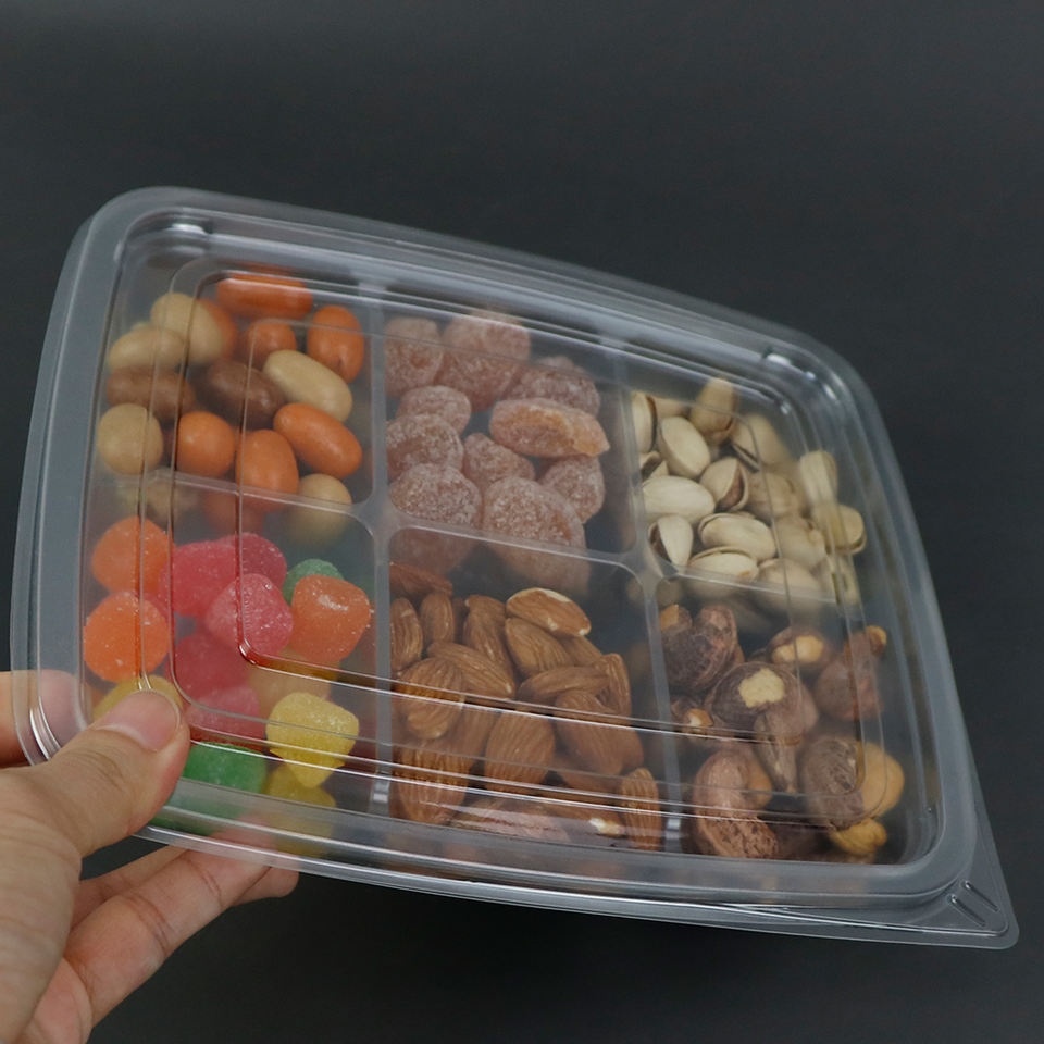 6 Compartment Plastic Tray Disposable With Lids 6 Compartment ...