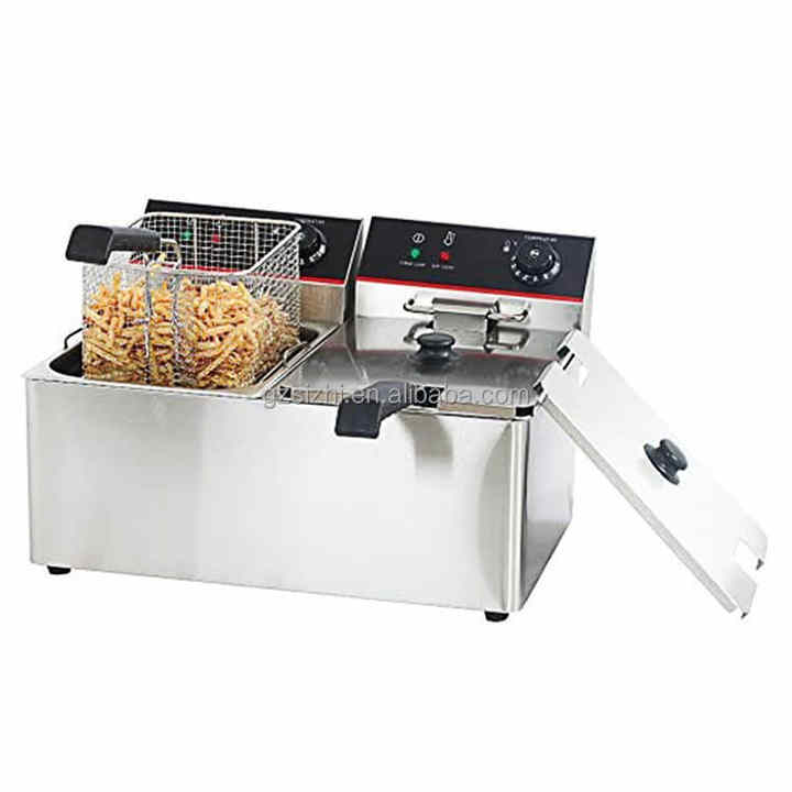 Sizhi OEM Stainless Steel Fries Fryer Equipment Commercial 8L 2 Tank 2 ...