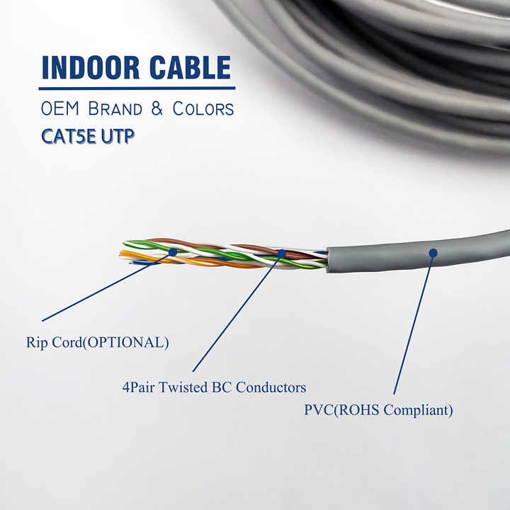 DATA Cable Outdoor UTP CAT5E BC 4PR 24AWG ROHS - 305m Roll