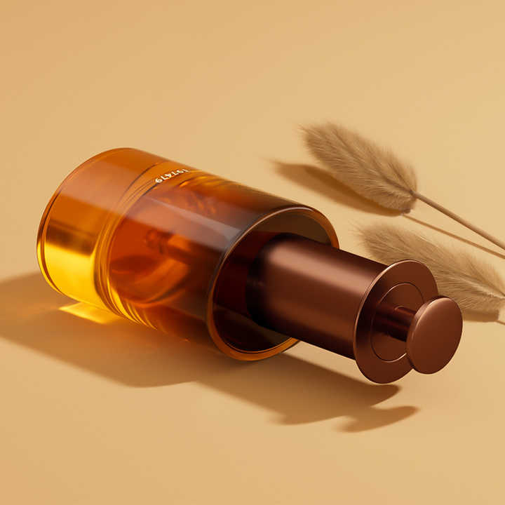 30ml Deep Red Translucent Oval Glass Bottle for Skin Care