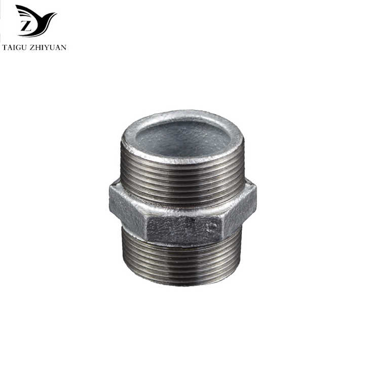 Hot-Dip Galvanized Connectors for Middle Type BSPT NIPPLES Malleable Iron Pipe Fitting Cast ...