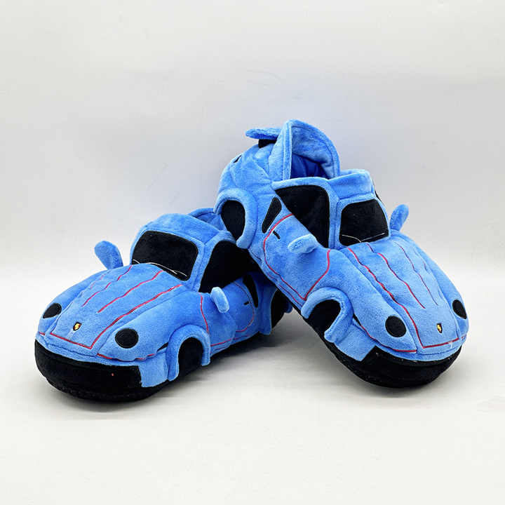 Custom Car Shape Plush Cotton Slippers - Warm & Comfortable
