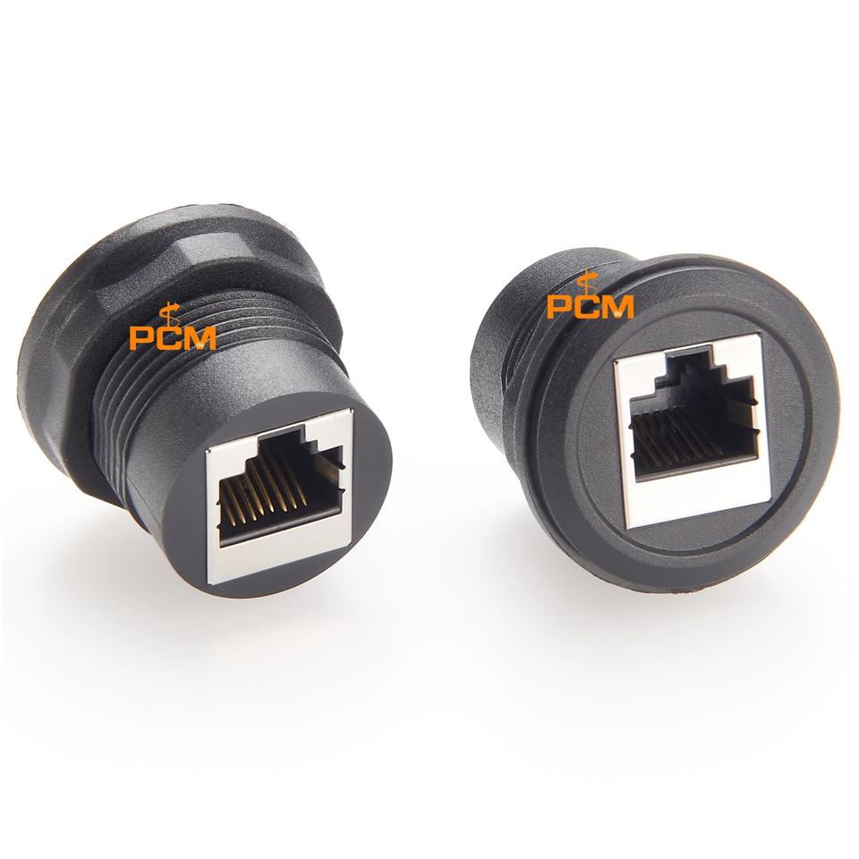Cat5e RJ45 Ethernet Round Panel Mount Adapter Plug, Shielded RJ45 CAT5E ...