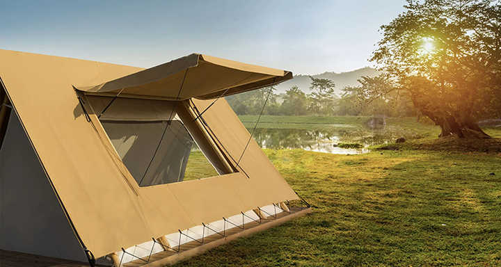 Triangle Tent A18 Safari tent for camping glamping homestay tourist hotel with 550g canvas ...