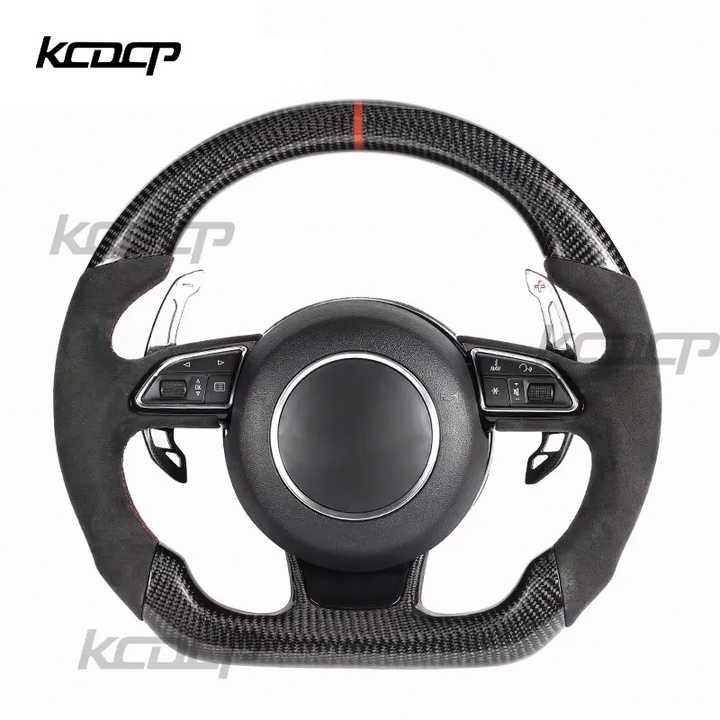 Carbon Fiber Steering Wheel Fit for Audi A3 A4 A5 A6 A7 A8 RS3 RS4 RS5 S3 S4 S5 RS6 RS7 S6 S7 Q3 ...
