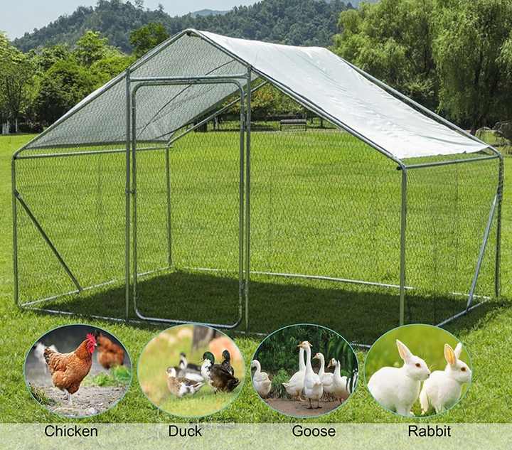 2x3x2m Large Walk-In Chicken Run Coop Hen Houses with Animal Cages for ...