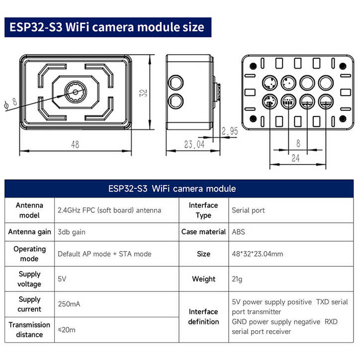 Esp32 Camera Module Real Time 2mp Vision For Robots