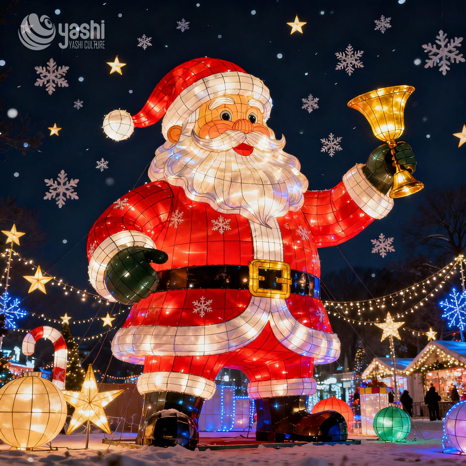 Large LED Santa Claus with Bell Light Decoration for Outdoor Christmas ...