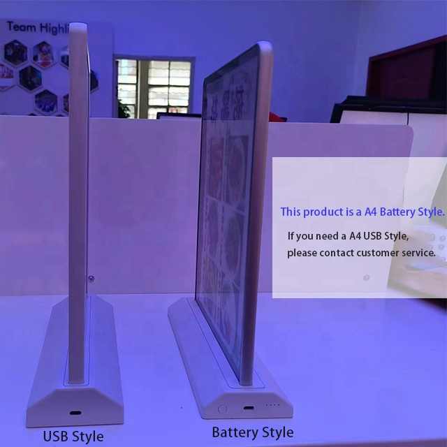 Affordable Price Desktop Lightbox Display A4 Battery Rechargeable ...