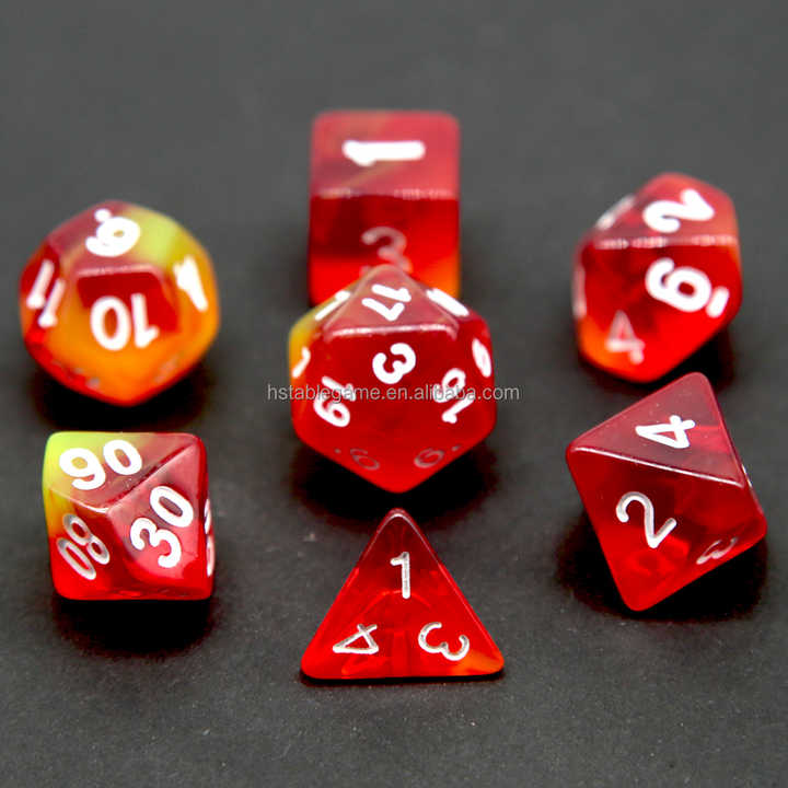 HS Custom Logo D20 Polyhedral DnD RPG Board Games Set 7pcs Mixed Color ...