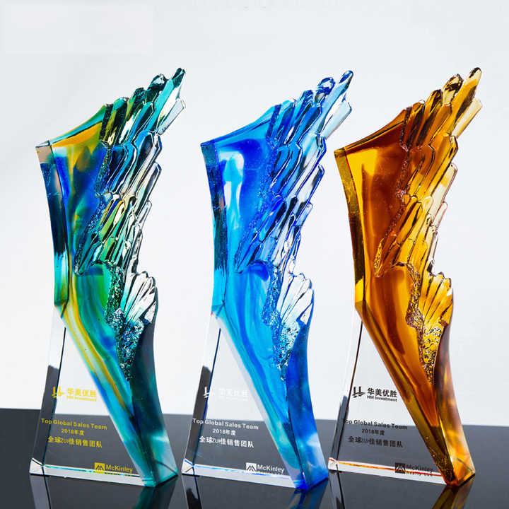 Small Bridge Customizable Anniversary Liuli Crystal Trophy Wholesale ...