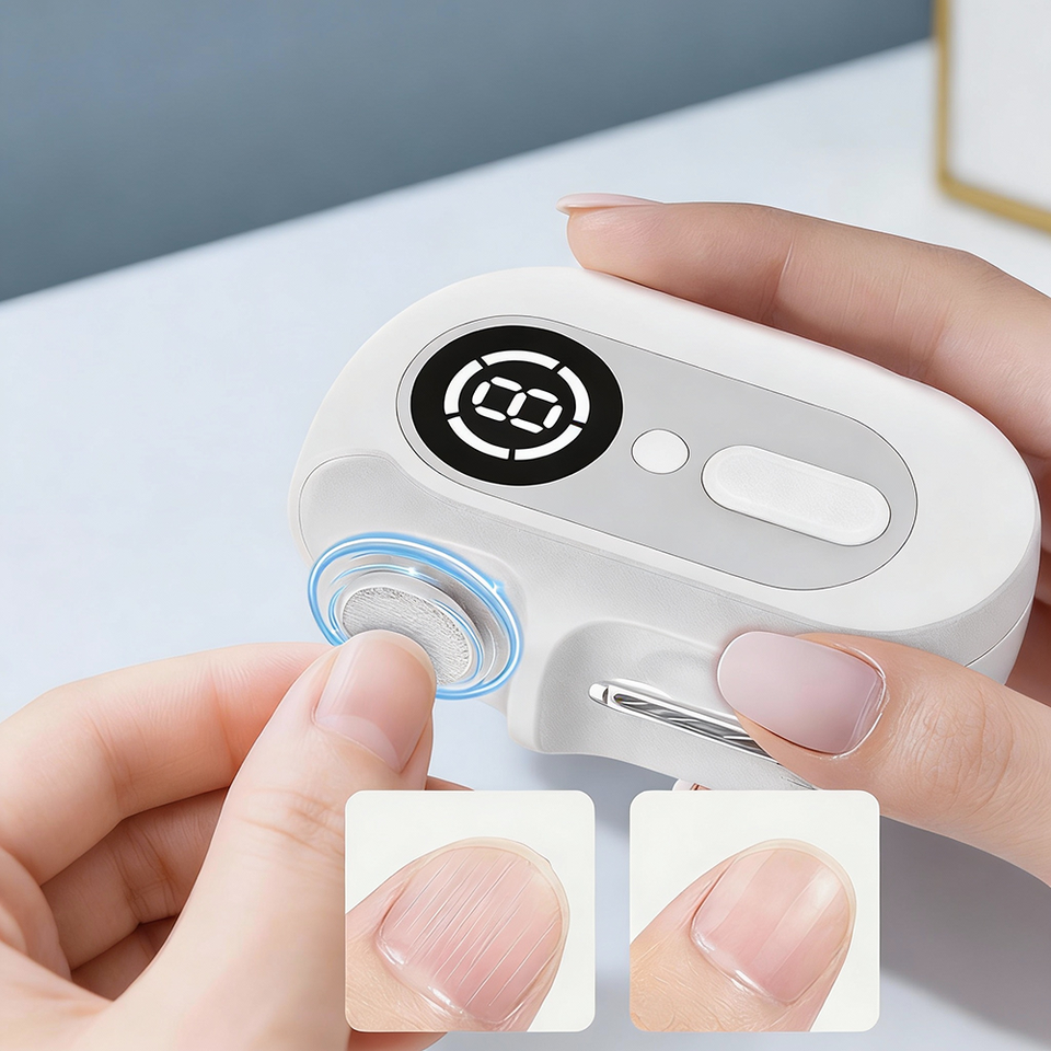 2 in 1 USB Rechargeable Nail Trimmer Polisher Automatic Electric Nail ...