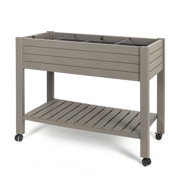 Portable Planter Table - Durable Plastic Garden Bed with Wheels