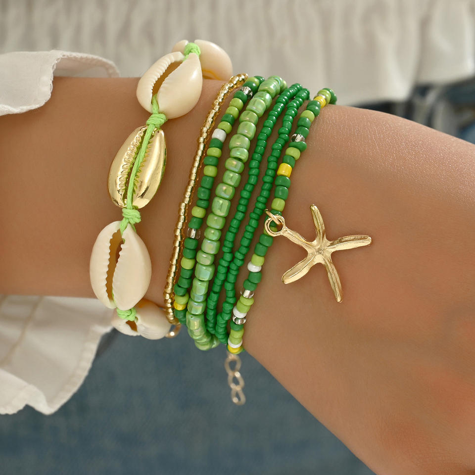 Chic Bohemian Simple Bracelet Set for Women Resort Style Beach Beaded ...