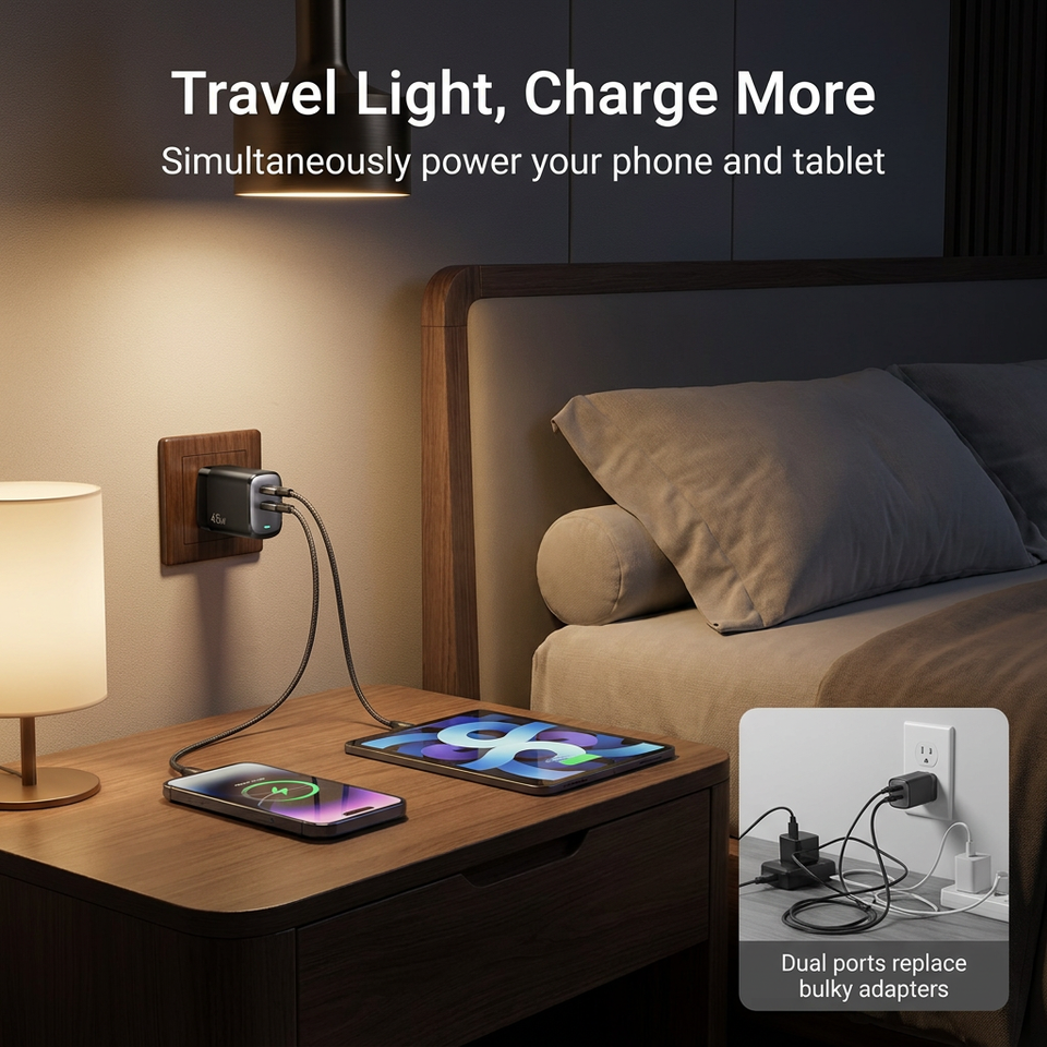 Wholesale Black 45W PD Power Adapter Fast Charging Type C USB-C Phone ...