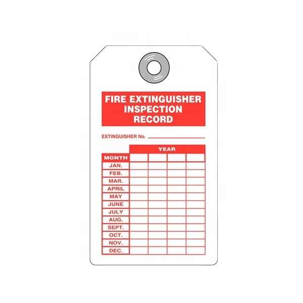 Monthly Fire Extinguisher Inspection Log Record Tags Check Tally