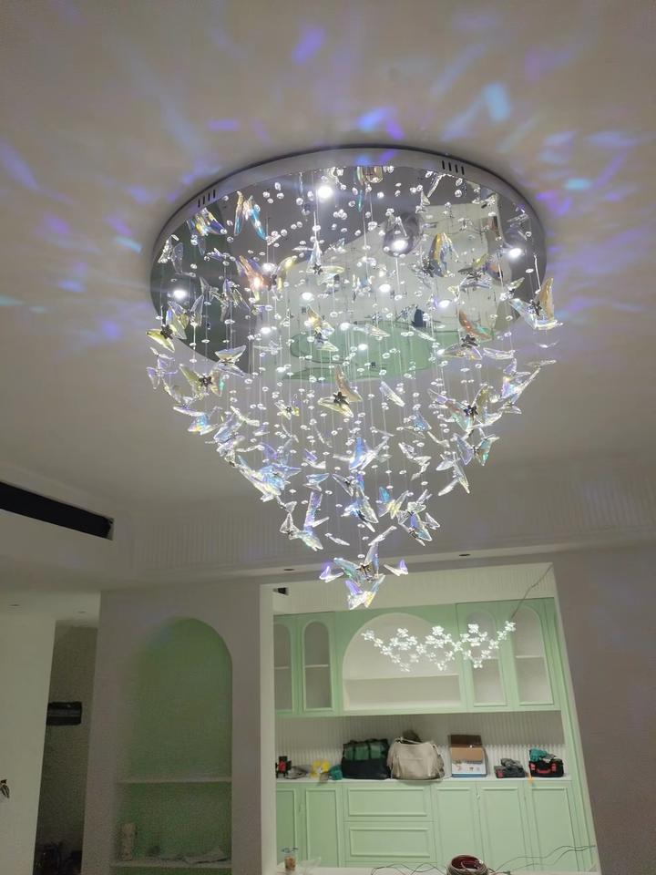 Custom Modern Crystal Butterfly Chandelier for Hotel Lobby Banquet Hall ...