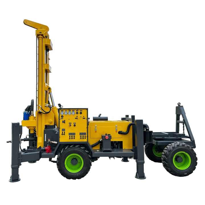 JST200 Wheel Hydraulic Water Well Drilling Rig - 200m Depth