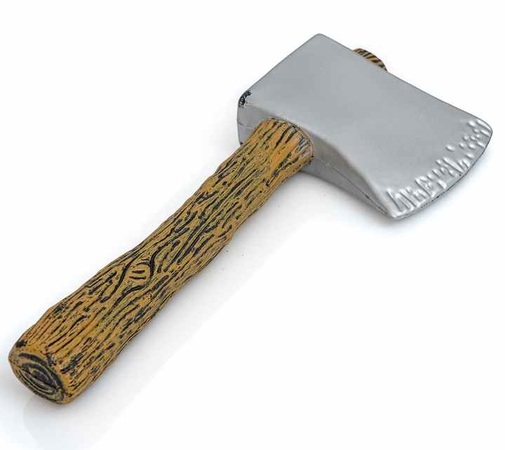 Skeleteen Realistic Hatchet Axe Toy - Wood Look Lumberjack Props ...