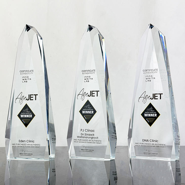 Optical Printing Clear Glass Pillar Tower Trophy Glass Trophy Awards MH ...