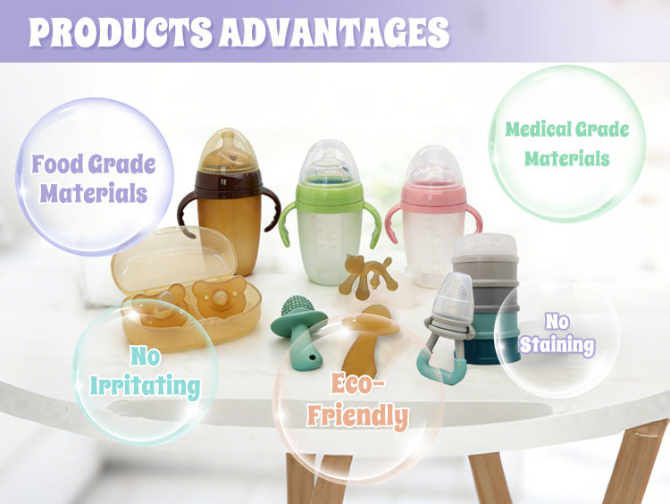 Free Custom Design Cartoon Wide Neck Silicone Baby Bottle for Newborn ...