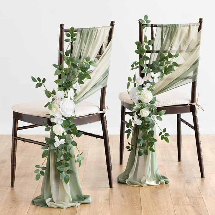 Elegant Wedding Chair Decorations with Artificial Flowers