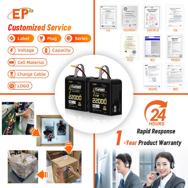 EP ODM/OEM Lipo Battery Pack for Vtol Uav 22000mAh 16Ah 3.8V Lipo Pouch ...