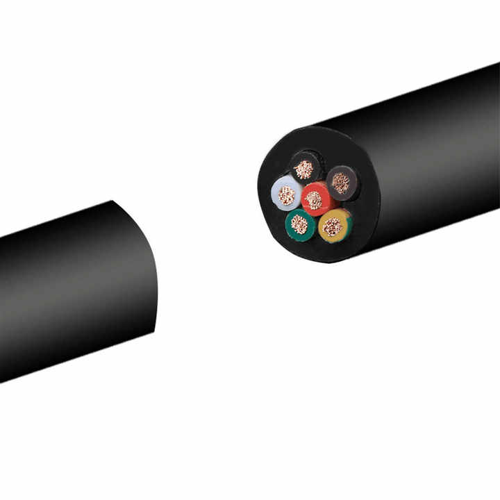 5 Core Power Cable - 6 Sqmm Copper Flexible Round Black PVC
