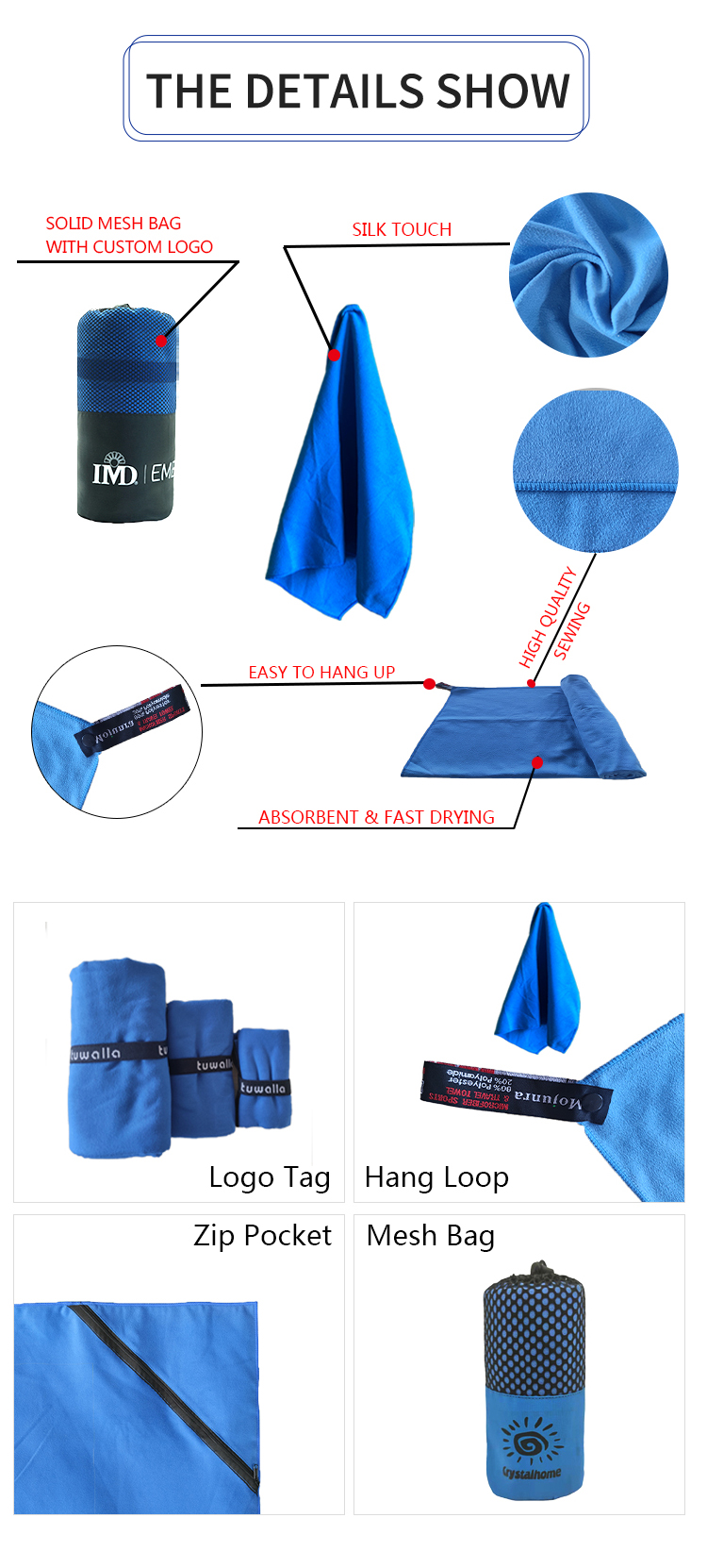 Custom Swim Microfiber Towels - The One Packing Solution
