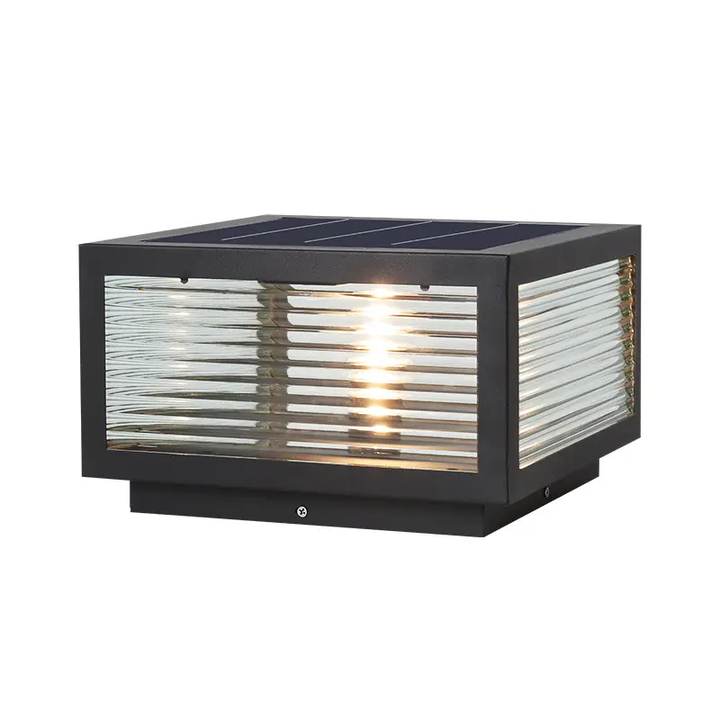 Modern E27 Outdoor LED Square Pillar Lamp Black Aluminum IP65 ...