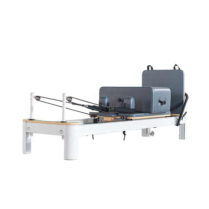White Aluminum Pilates Reformer - Professional Classic Core Training Bed