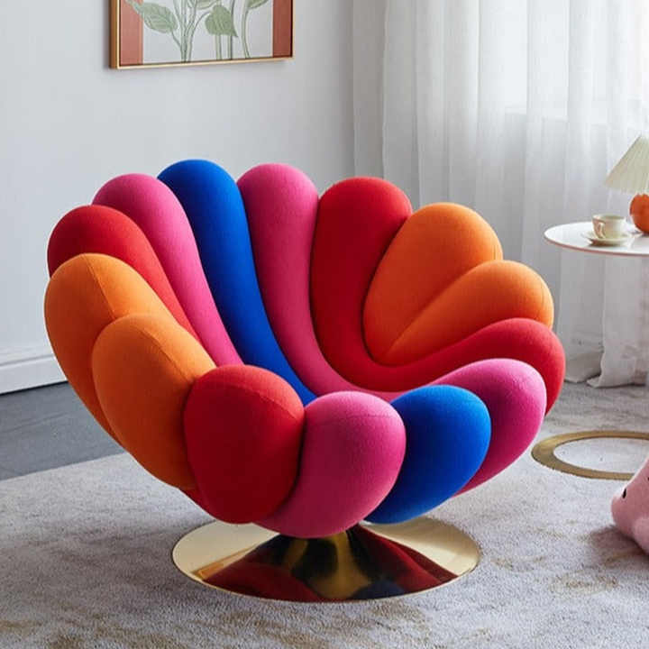 China Modern Luxury High Glossy Metal Frame Revolving Round Leisure ...