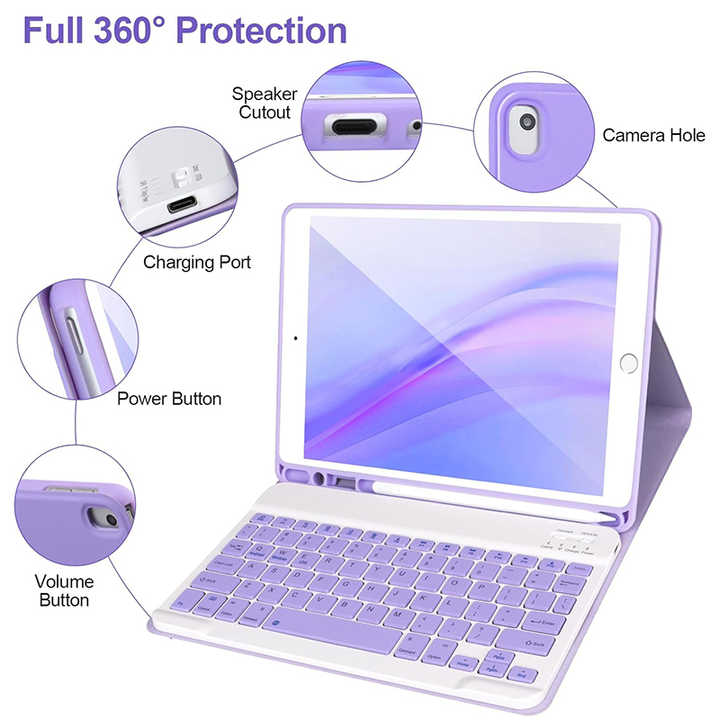 For iPad Keyboard Case 10.5 Inch & iPad 9th/8th/7th Generation 10.2 ...