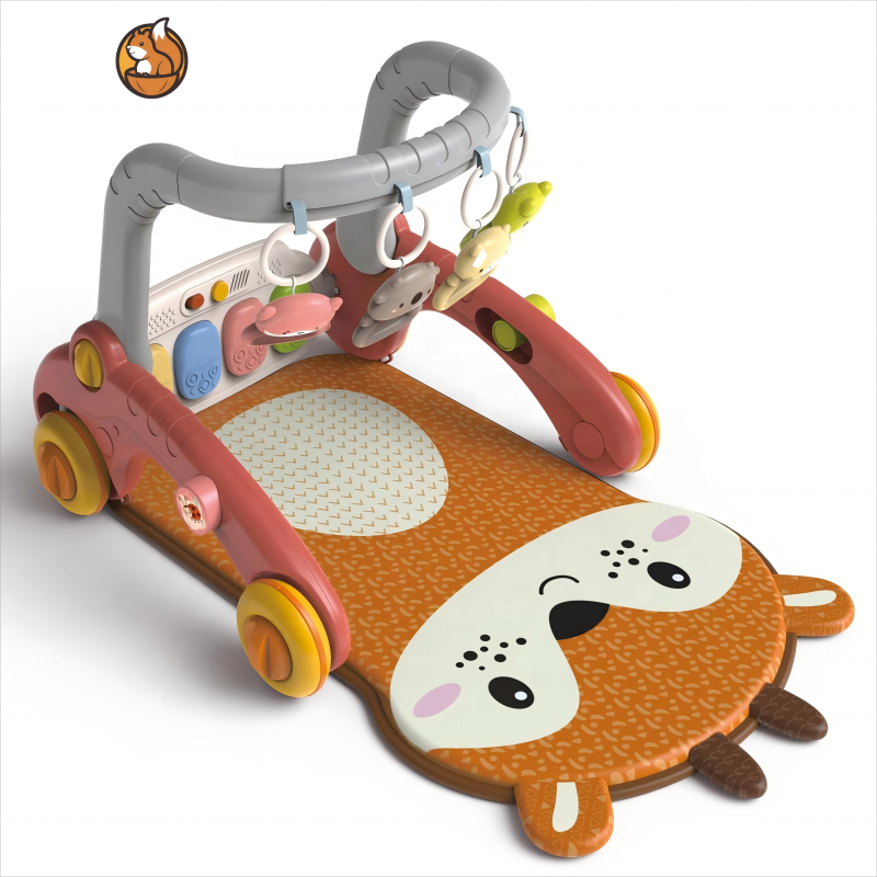 7-in-1 Infant Trolley Walker with Moses Basket Play Mat Rocking Horse ...