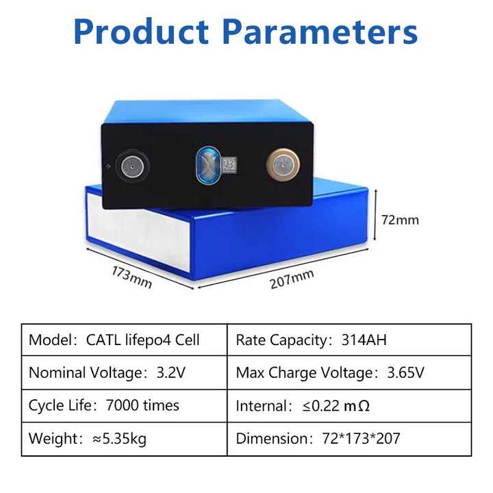 CALT 3.2V Lifepo4 Battery 181.5ah 200ah 280ah 314AH 530AH Prismatic ...