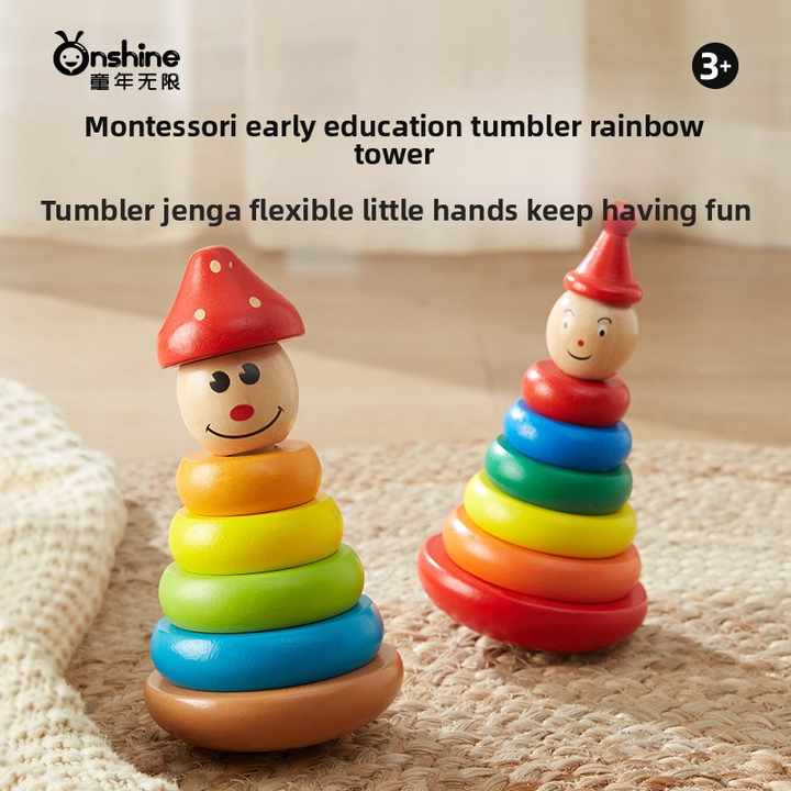 ONSHINE Childhood Infinite Early Education Stacking Tower Rainbow ...