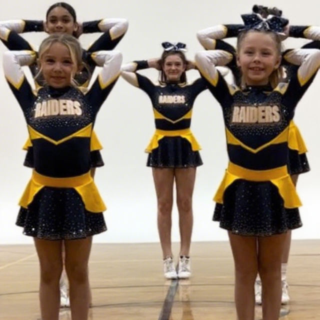Yellow and Black Cheerleading Uniforms Kids Sublimation Cheer Warm up ...
