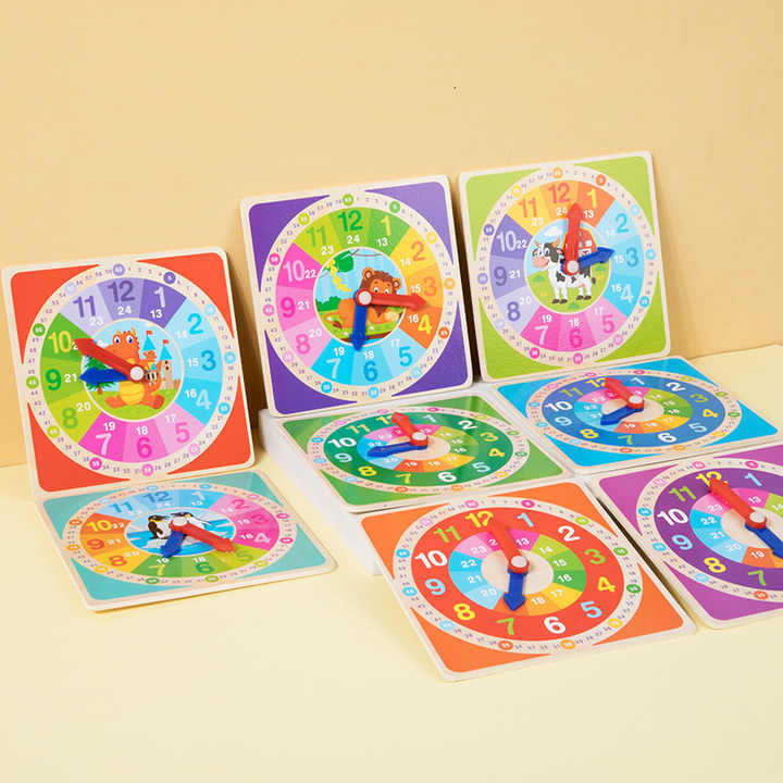 Kids Educational Classic Wooden Digital Clock Model with Cards ...