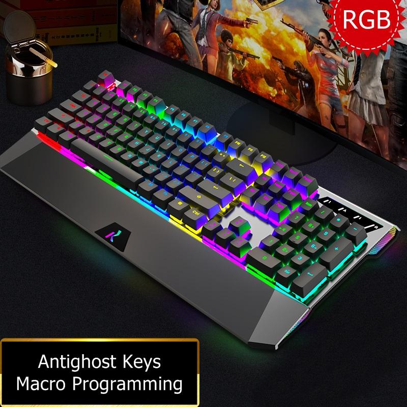 RK108 Mechanical Gaming Keyboard with RGB Teclado Klavye